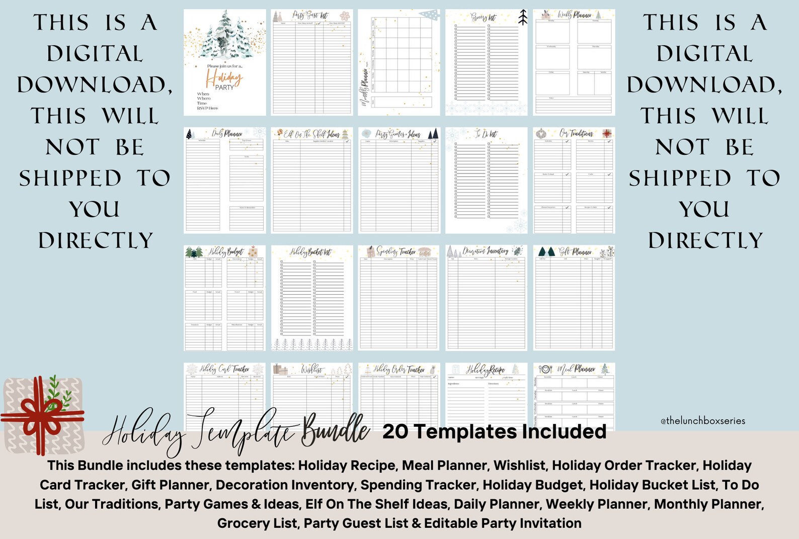 Holiday Template Bundle Digital Download Product | Printable or Digital ...