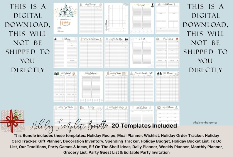 Holiday Template Bundle Digital Download Product | Printable or Digital ...