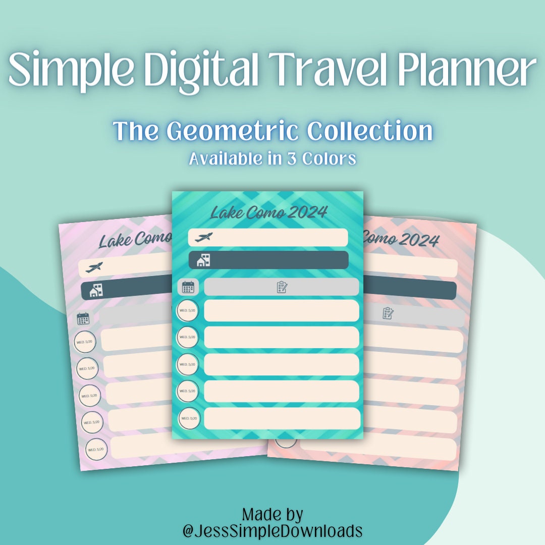 Editable Digital Travel Planner Template | Trip Itinerary Planner ...