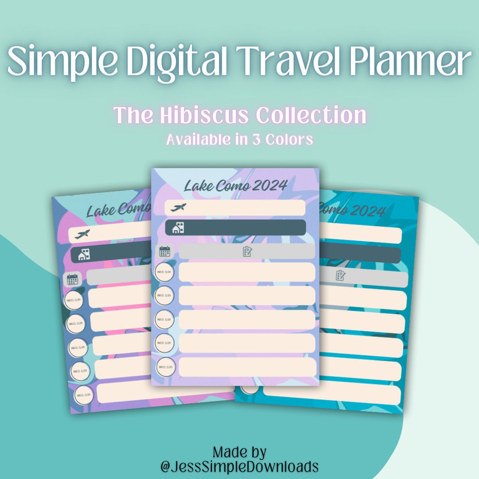 Editable Digital Travel Planner Template | Trip Itinerary Planner ...