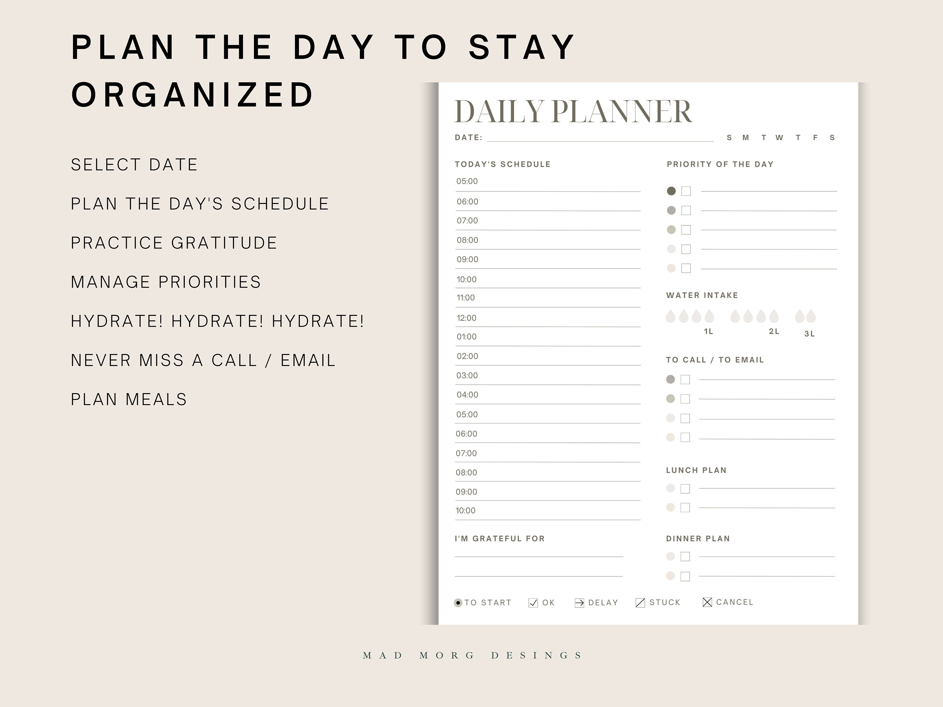 UNDATED Daily / Weekly / Monthly Printable Planner - Etsy