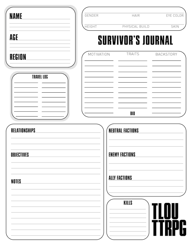 Last Standing TTRPG - Digital PDF Player's Handbook & Character Sheet ...
