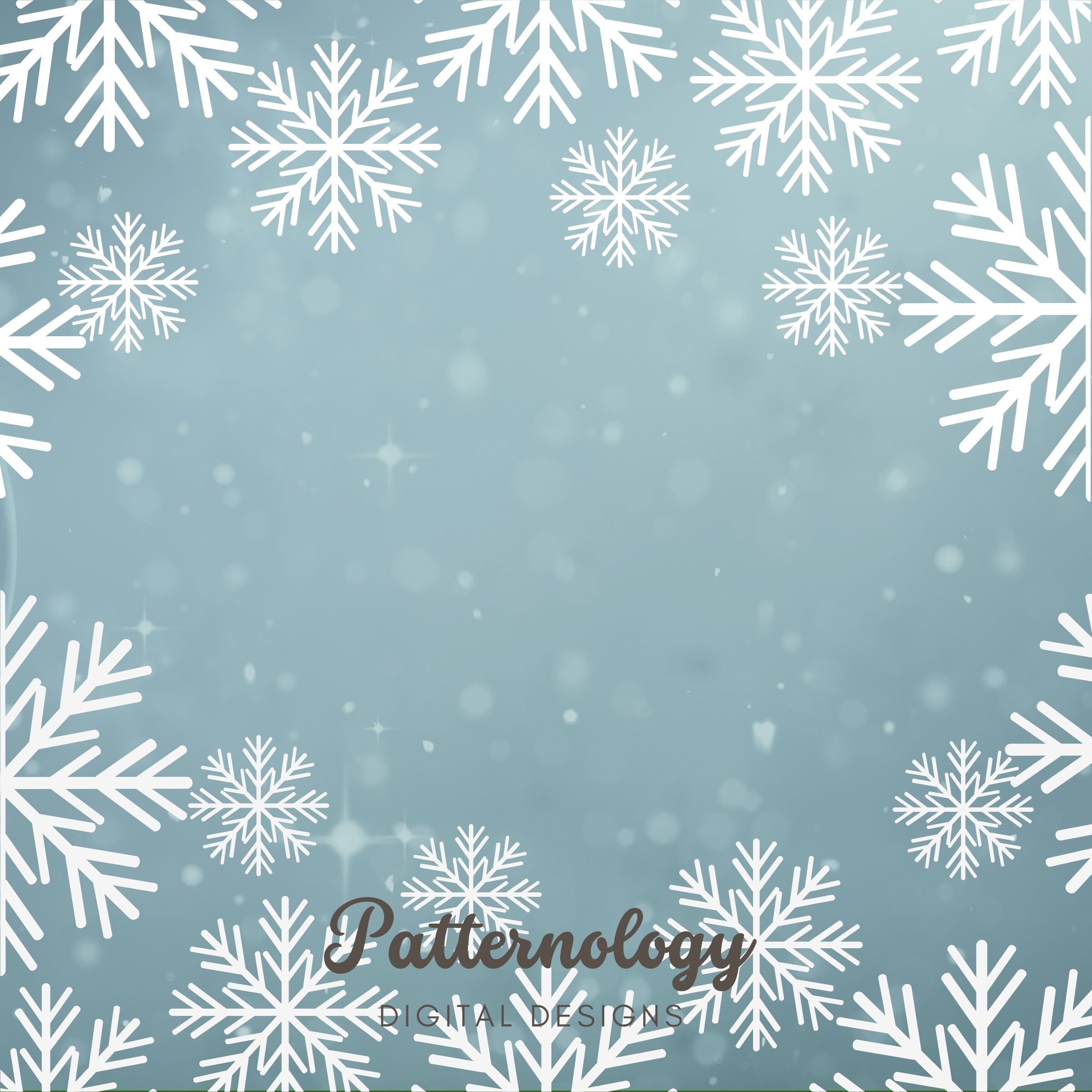 Ice Blue Snowflake Frame Digital Pattern - Etsy