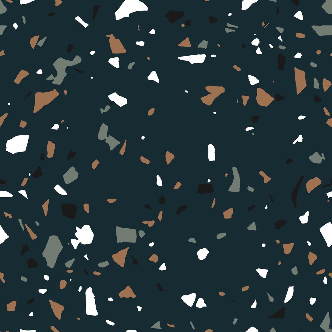 Dark Blue Green Terrazzo Tile Pattern Spring and Easter Design Series ...