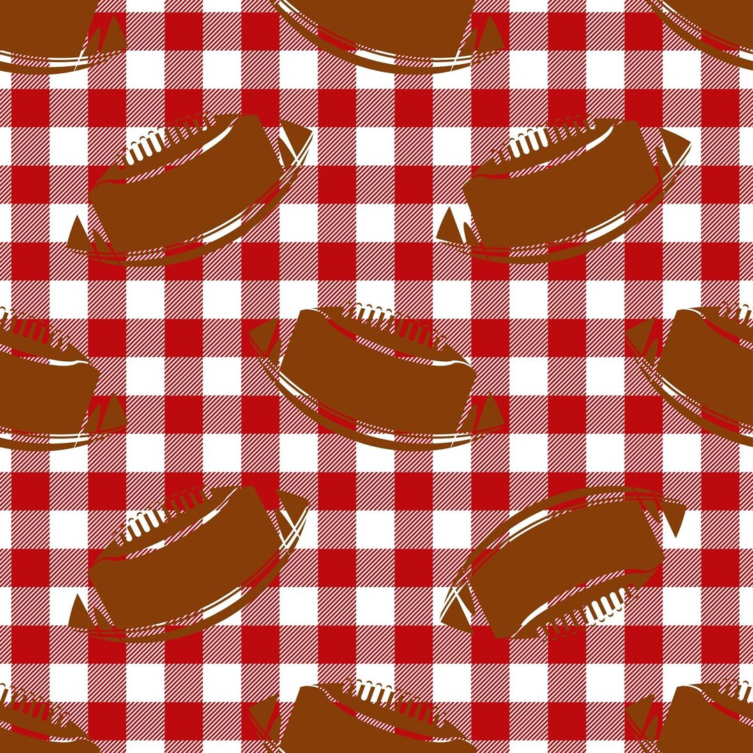 Football on Red Checkered Background Football and Checkers Series ...