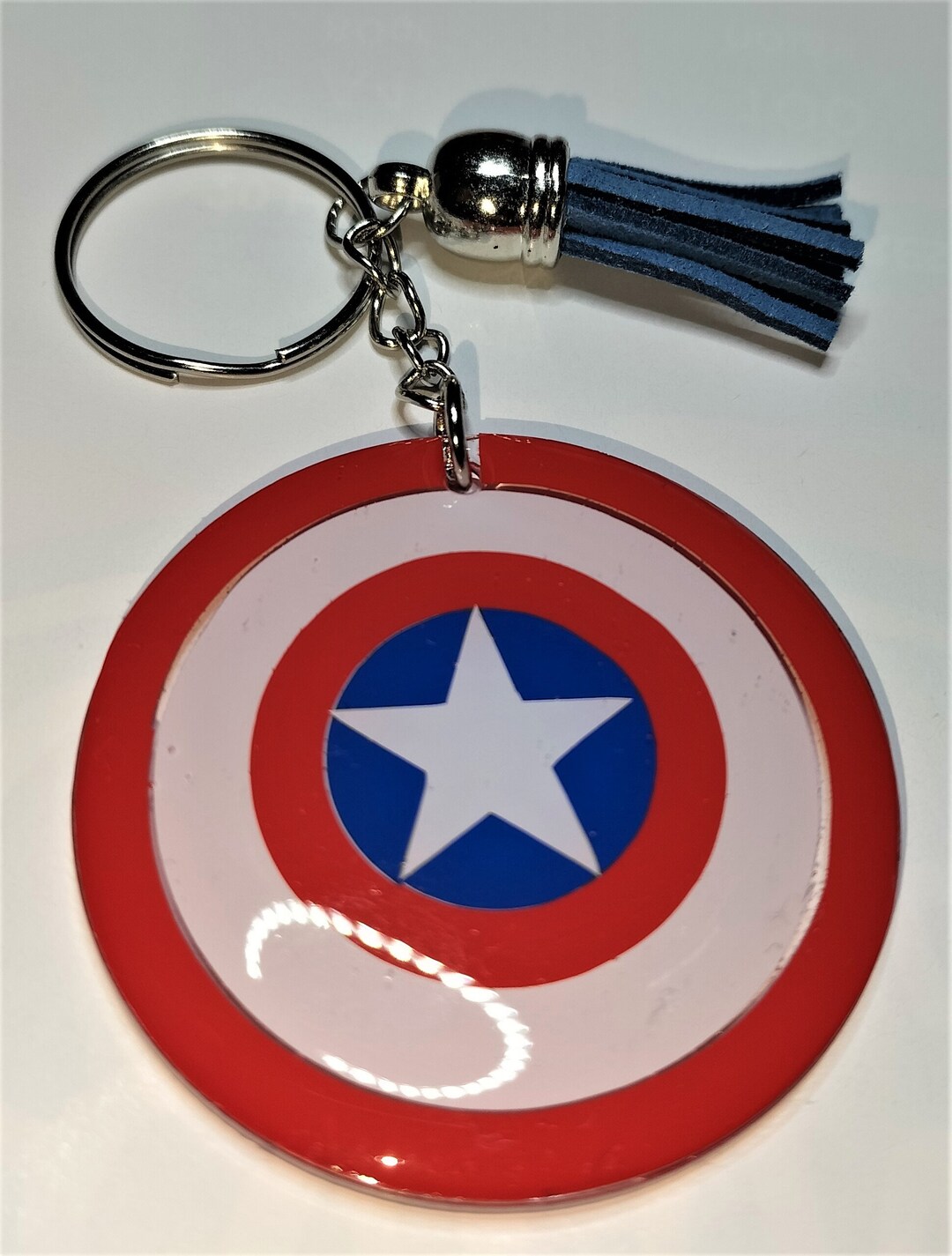 Captain America Shield Keychain, Marvel. Customizable. - Etsy