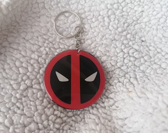 Handmade Perler Item Keychain Deadpool Logo - Etsy