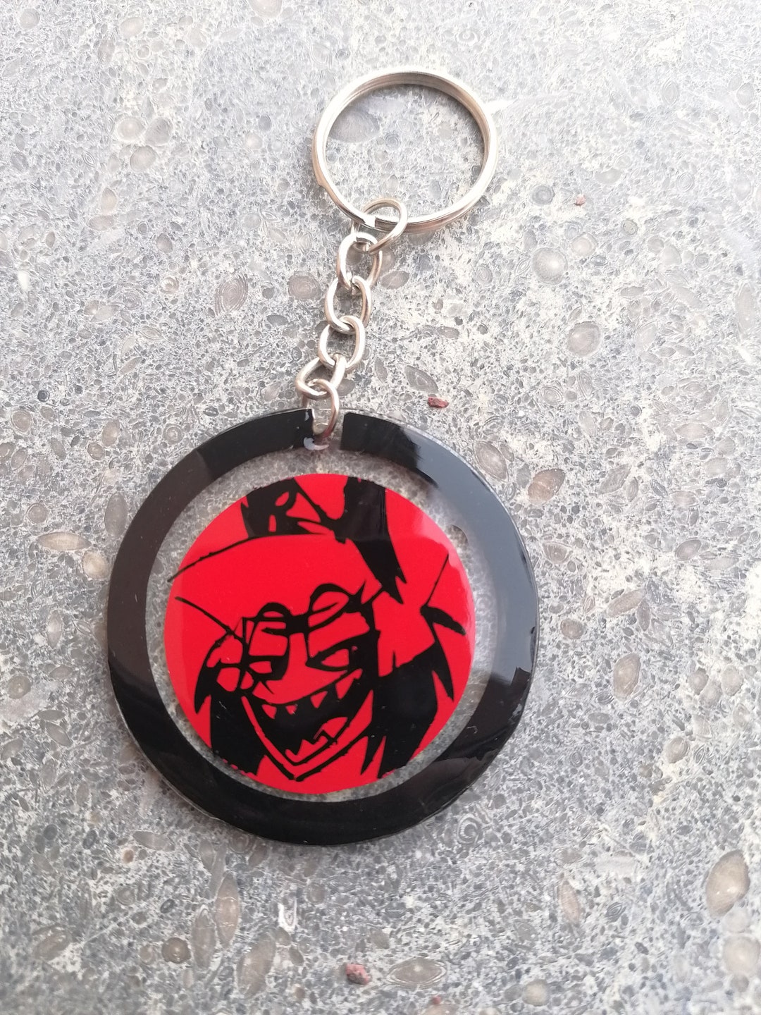 Hazbin Hotel Alastor Themed Keychain With UV Resin Finish - Etsy