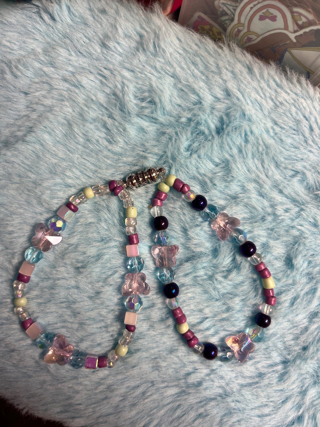 Butterfly Crystal B2B Festie Bestie Rave Bae Magnetic Kandi Bracelet ...