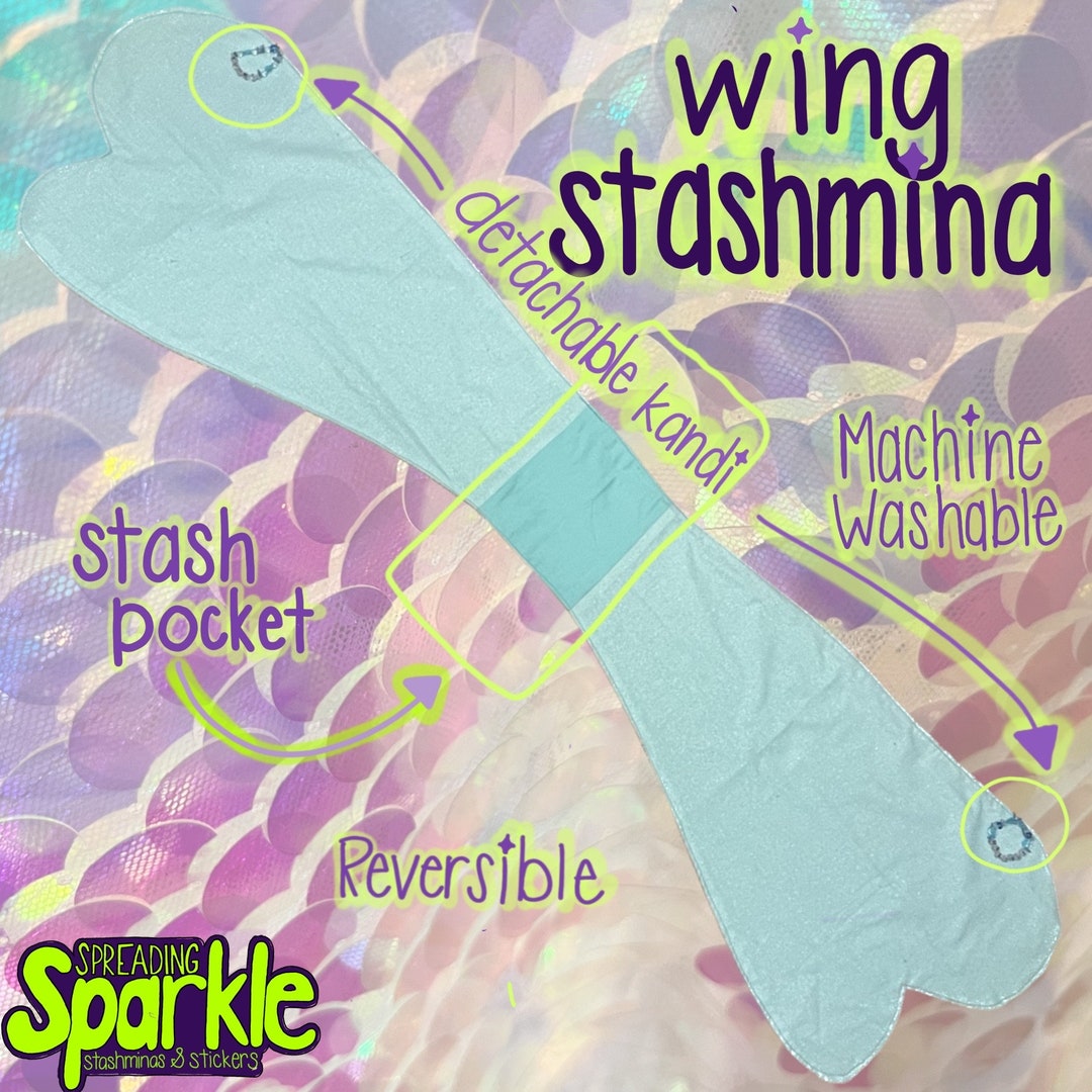 Sparkle Teal Blue Rave Wing Pashmina With Stash Pocket / Stashmina ...