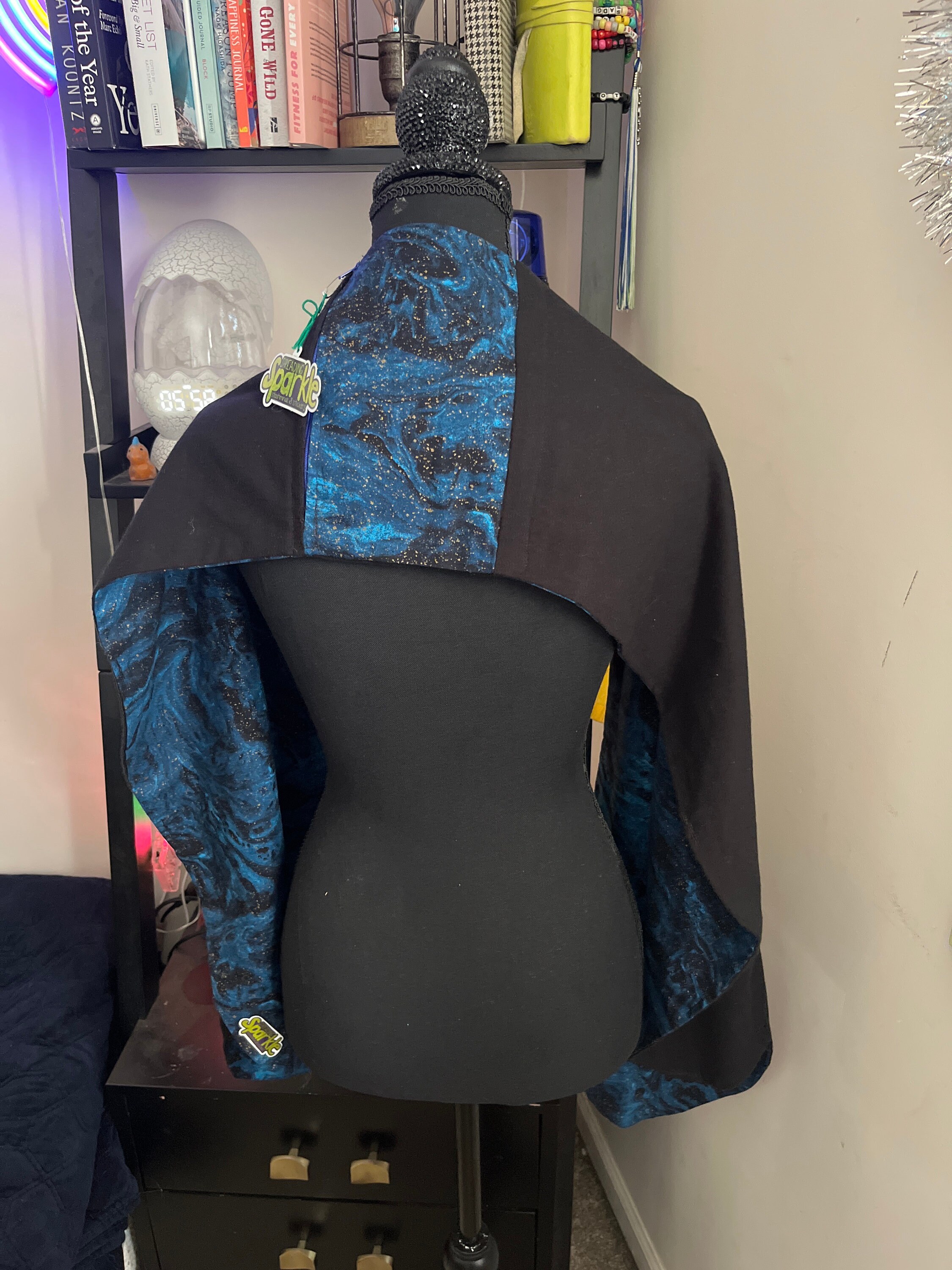 Black and Gold Rave Wing Pashmina With Stash Pocket / Stashmina Scarf ...