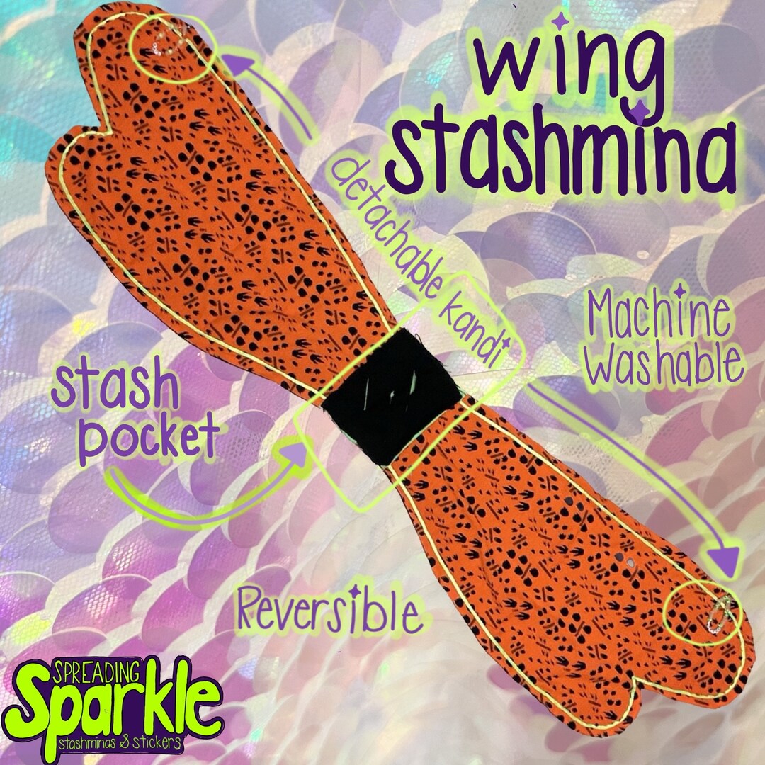 Dinosaur Track Print Handmade Festival Rave Wing Pashmina With Stash ...