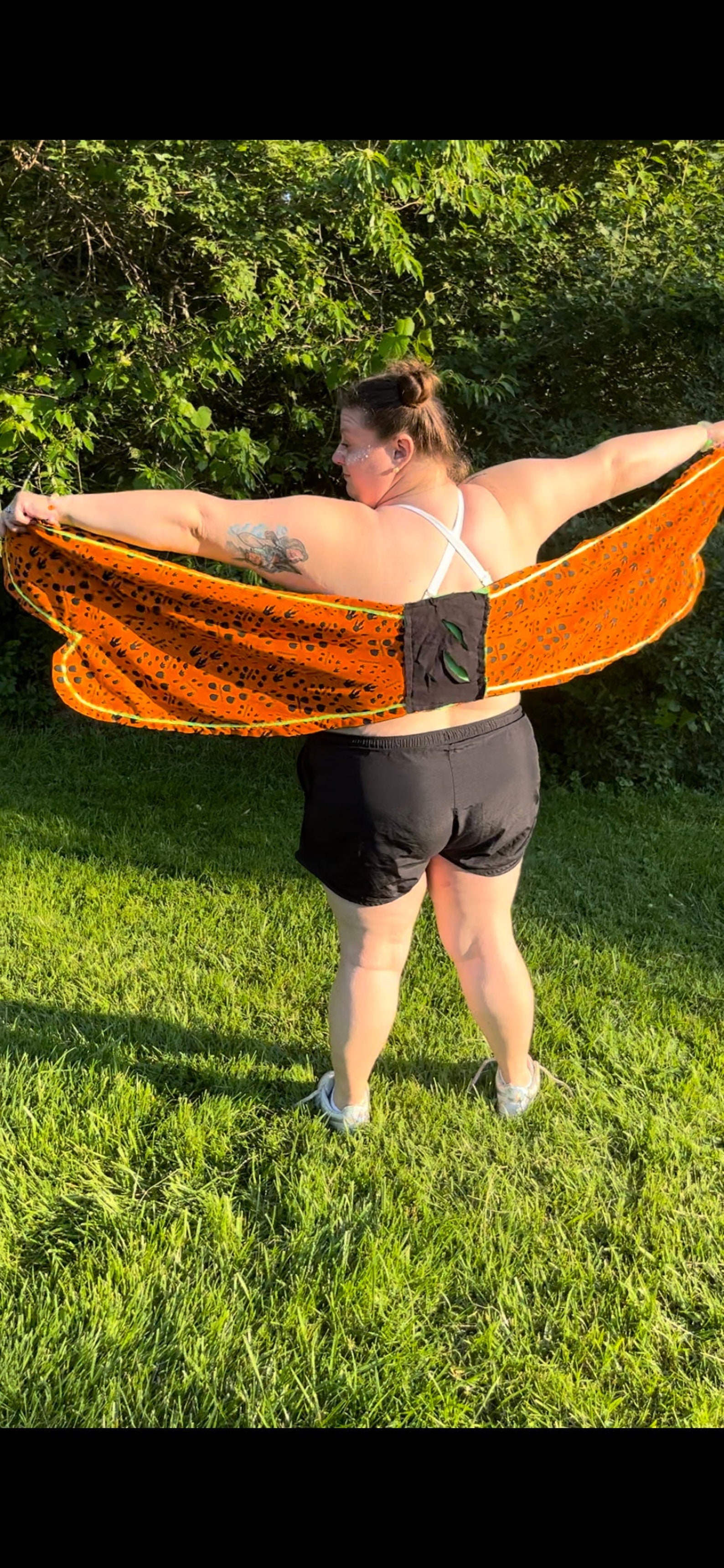 Dinosaur Track Print Handmade Festival Rave Wing Pashmina With Stash ...
