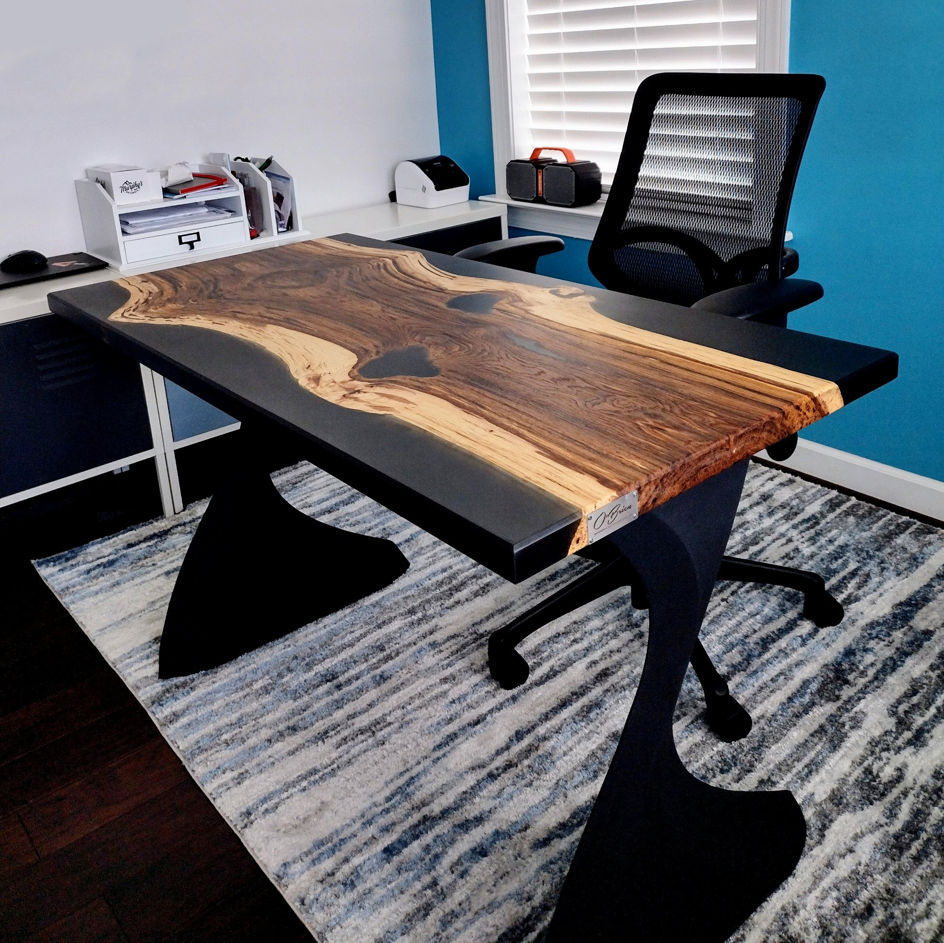 Epoxy Desk Custom Desk Dining Room Table Live Edge Table - Etsy
