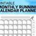 Runner's Monthly Calendar | Printable Running Planner | Printable ...