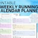 Runner's Weekly Planner | Printable Running Planner | Printable Running ...