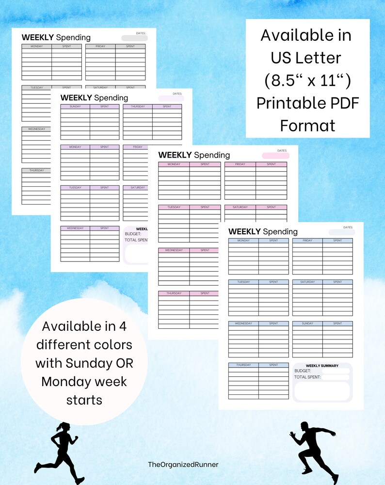 Weekly Spending Tracker | Spending Tracker | Expense Tracker Printable ...