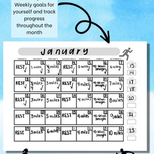 Runner's Monthly Calendar | Printable Running Planner | Printable ...