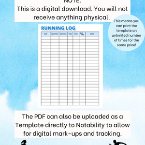 Runner's Log | Printable Running Log | Printable Running Workout ...