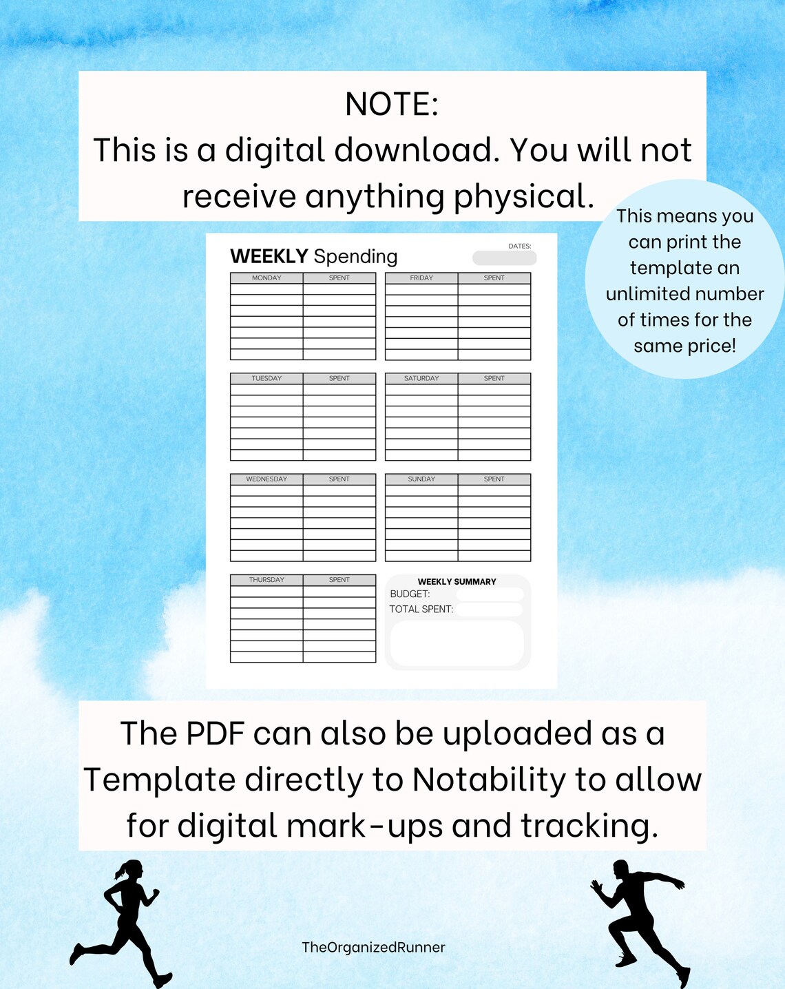Weekly Spending Tracker | Spending Tracker | Expense Tracker Printable ...