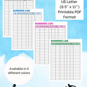 Runner's Log | Printable Running Log | Printable Running Workout ...