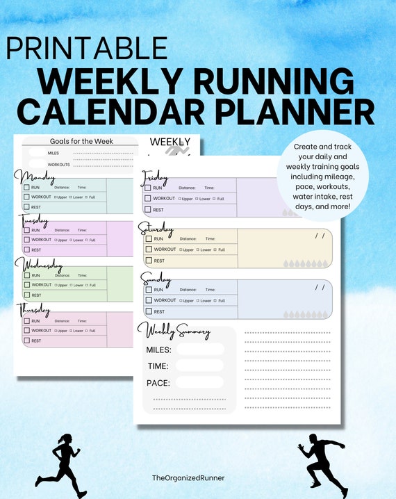 Runner's Weekly Planner Printable Running Planner - Etsy