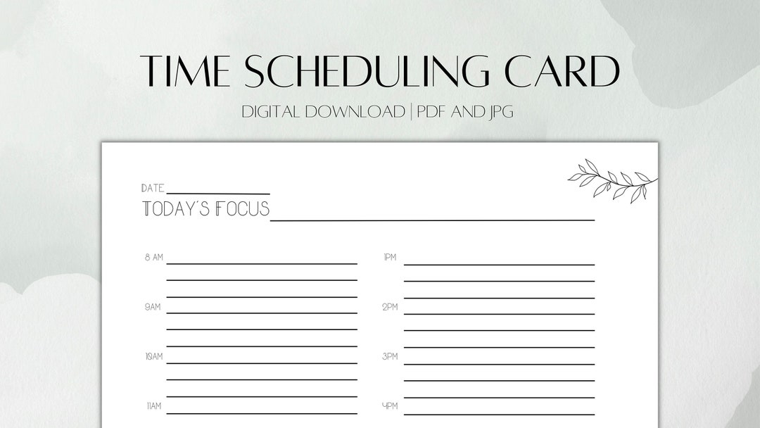 Digital Daily Schedule | Time Scheduling Card | printable Daily to Do ...