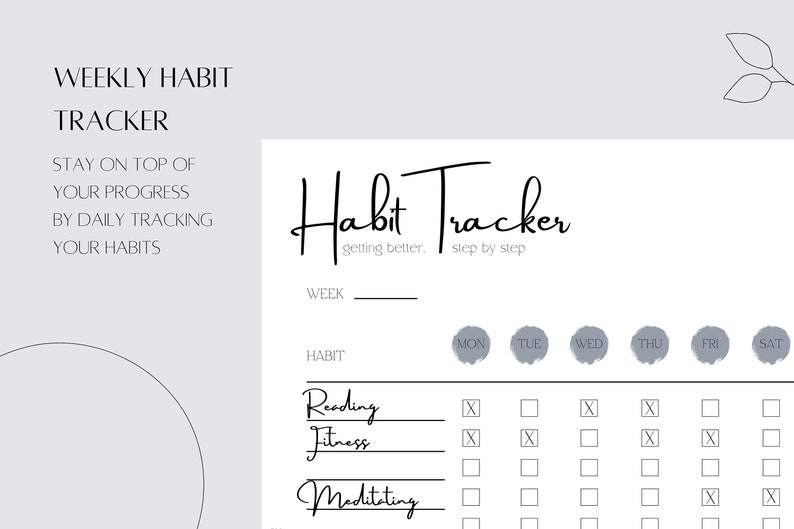 Printable Weekly Habit Tracker Tracker for Habits Ultimate Habit ...