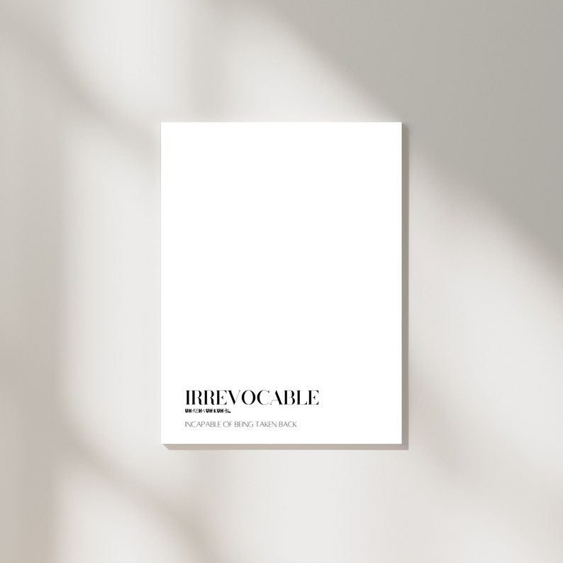 Definition Printable | Irrevocable Definition Print | Definition ...