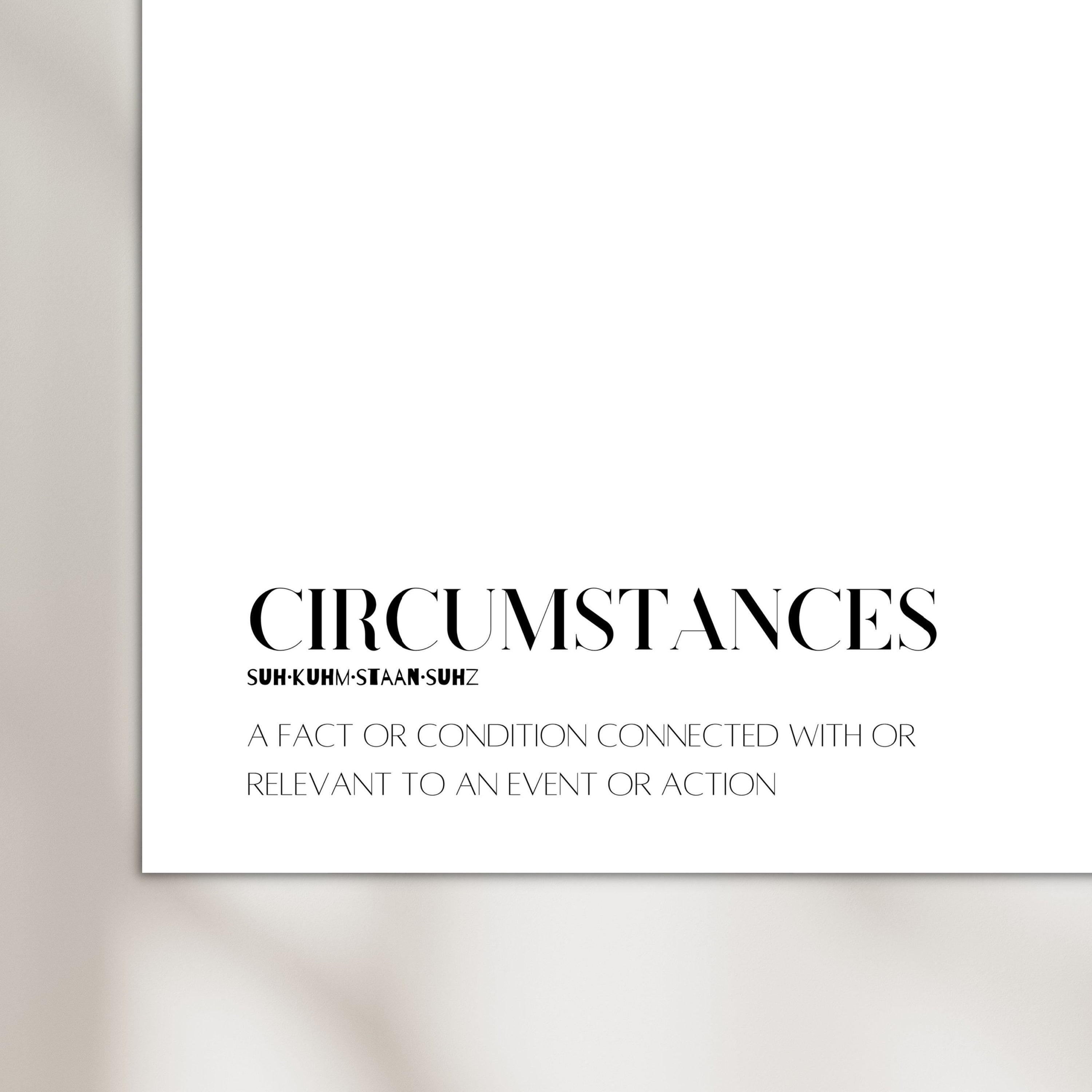 Definition Printable | Circumstances Definition Print | Definition ...