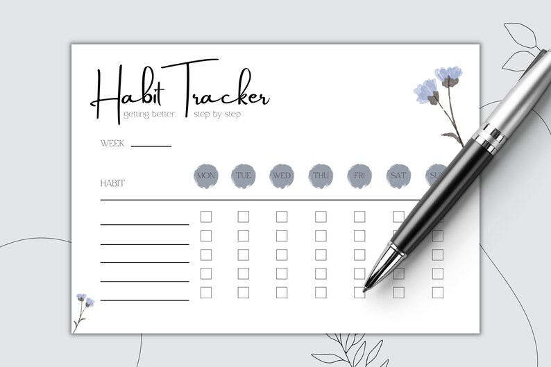 Printable Weekly Habit Tracker Tracker for Habits Ultimate Habit ...