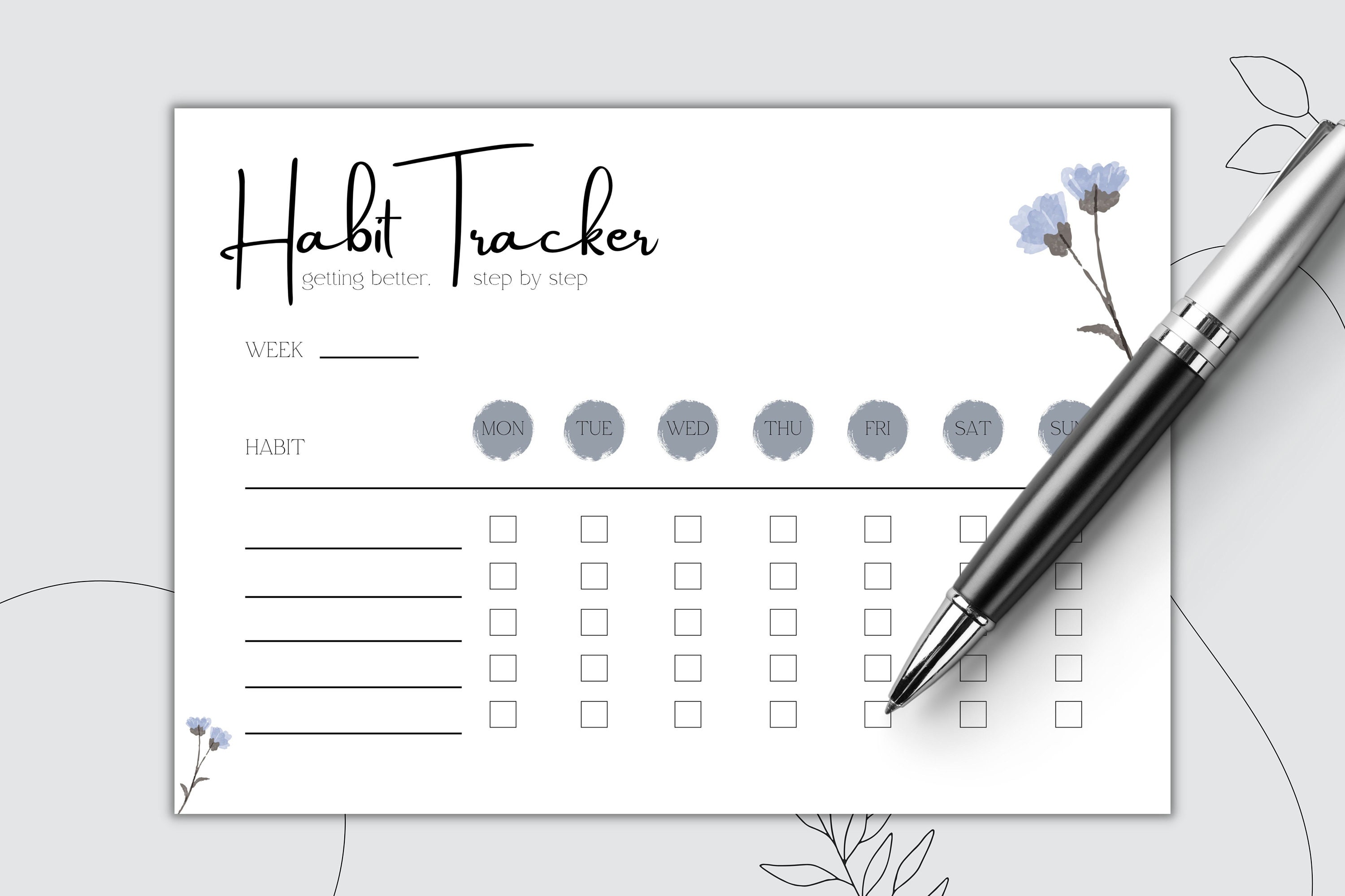 Printable Weekly Habit Tracker Tracker for Habits Ultimate Habit ...
