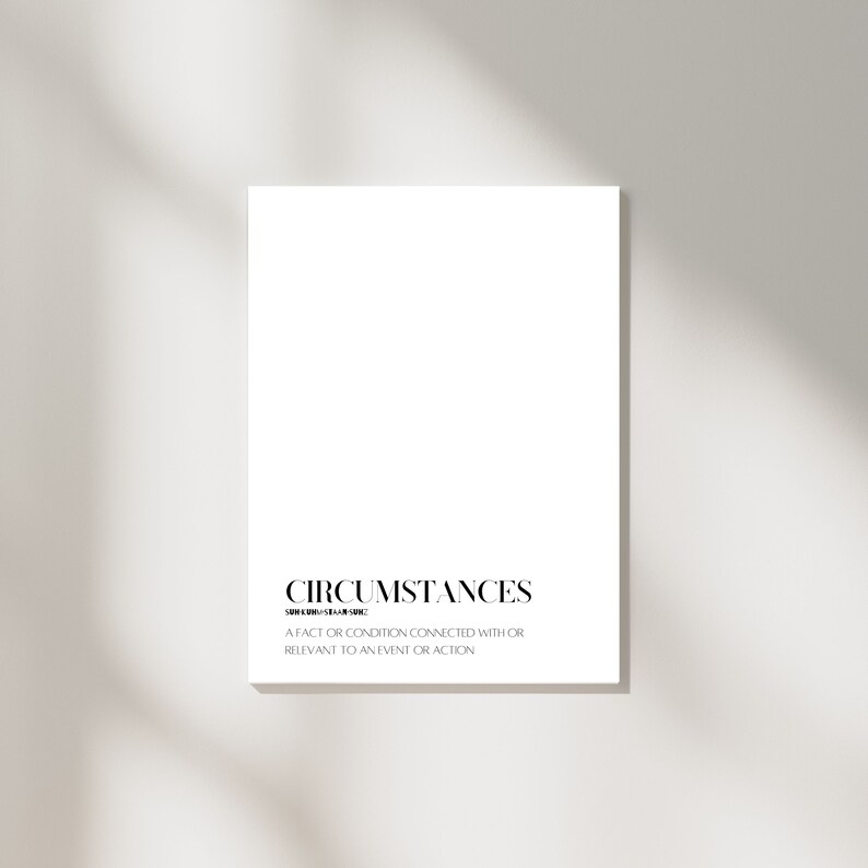 Definition Printable | Circumstances Definition Print | Definition ...