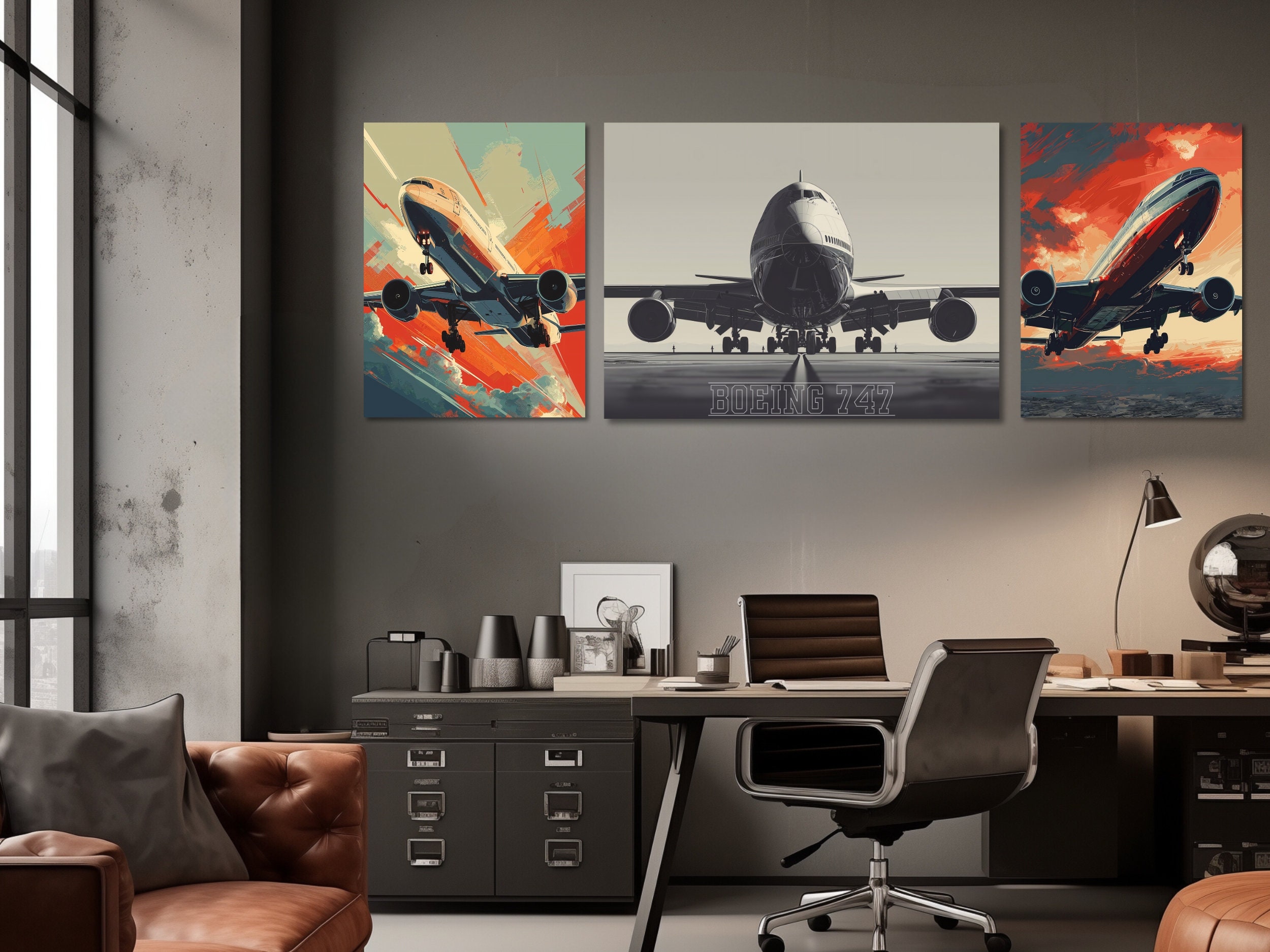 Boeing 747 Poster DIGITAL Wall Decor Aviation Art Boeing Poster ...