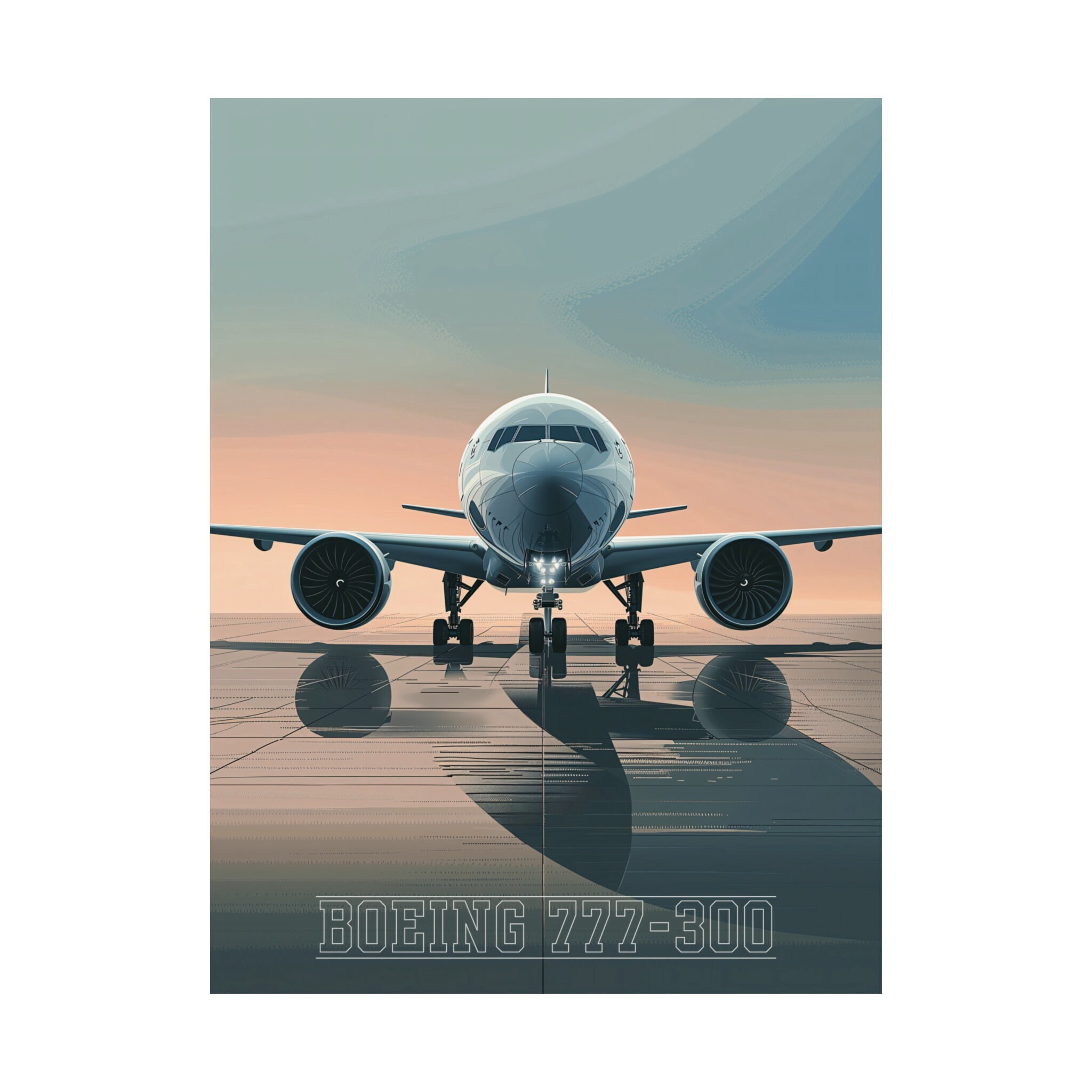 Boeing 777-300 Poster Aviation Wall Decor Aviation Art Boeing Poster ...