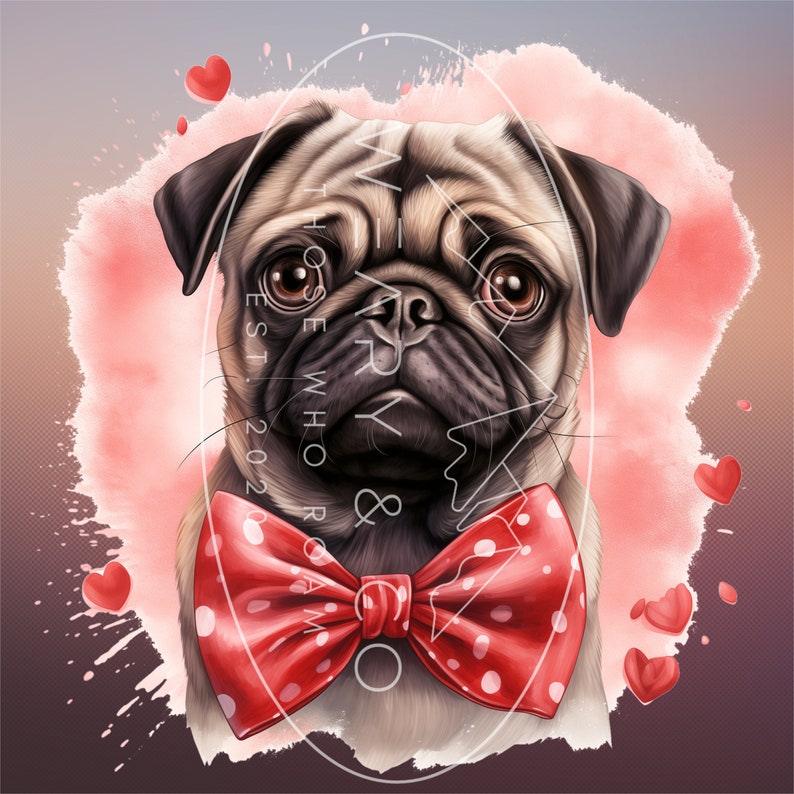7x Pug Valentine Design Bundle Dog Mom Pug Love POD My Pug is My ...