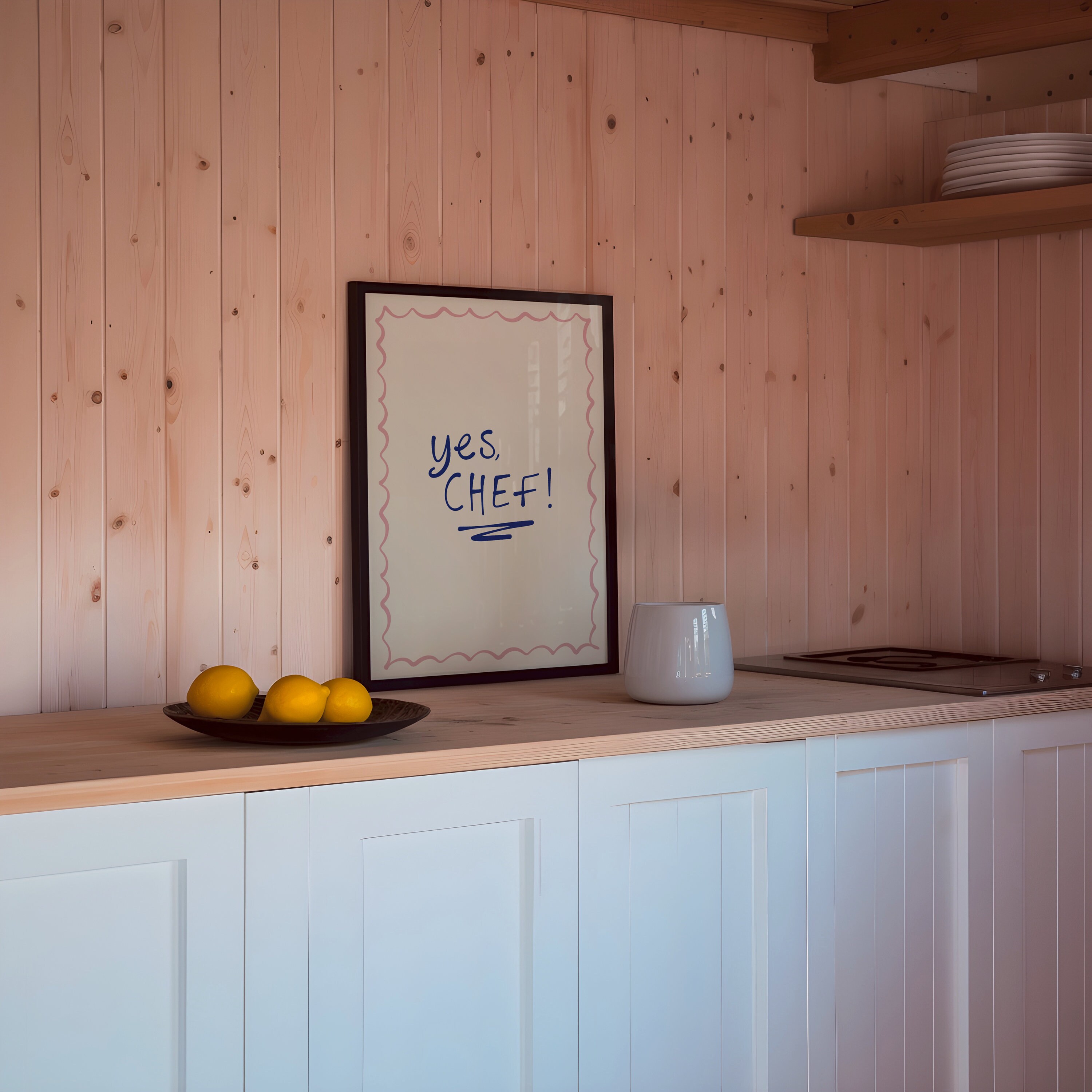 Yes, Chef UNFRAMED Print | Kitchen Poster Kitchen Art Yes Chef Poster ...