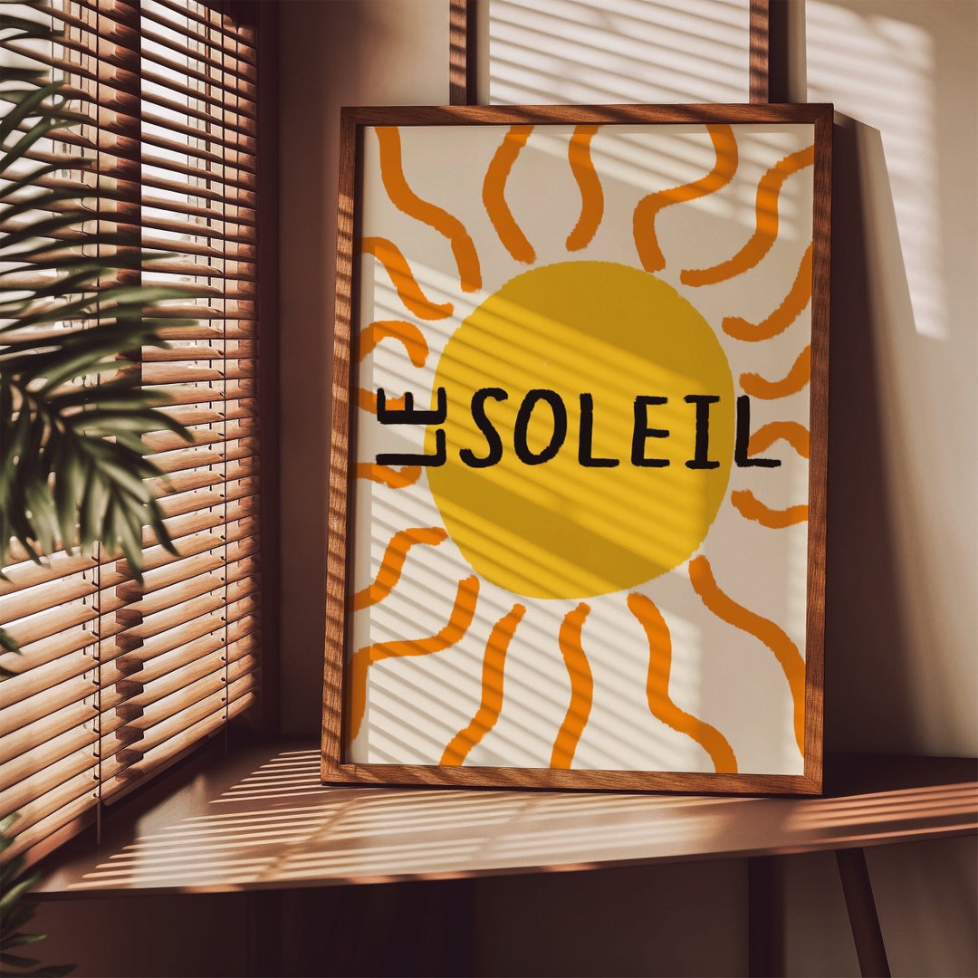 Le Soleil UNFRAMED Print | Sun Poster Summer Art Summer Decor Colourful ...