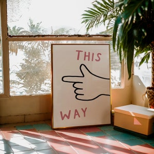 This Way (pointing Left) UNFRAMED Print | Hand Pointing Finger Poster ...