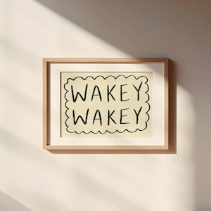 Wakey Wakey UNFRAMED Print | Bedroom Prints Bedroom Art Bedroom Posters Nursery Prints Bold ...