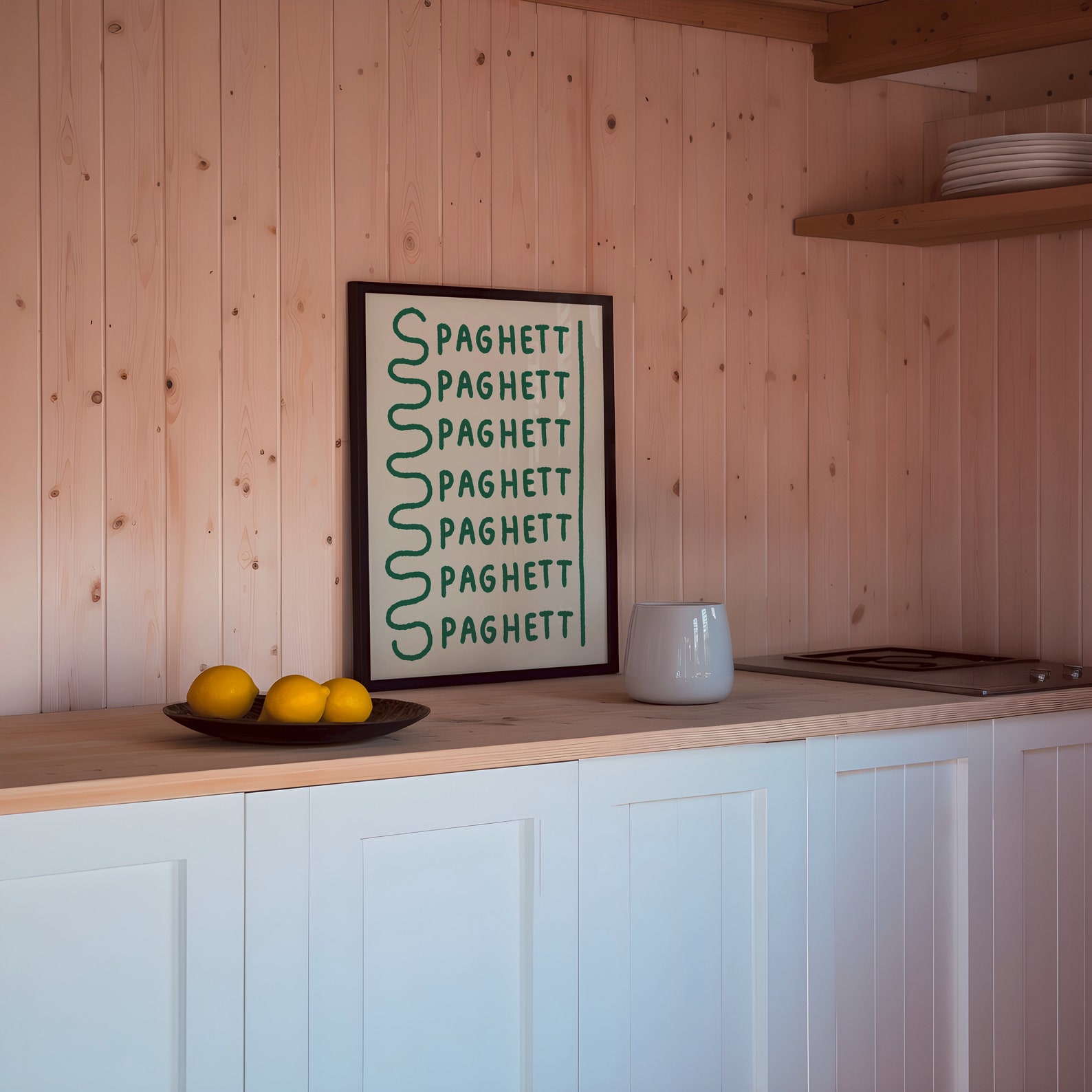 Spaghetti UNFRAMED Print | Funky Kitchen Wall Art Kitchen Decor Kitchen ...