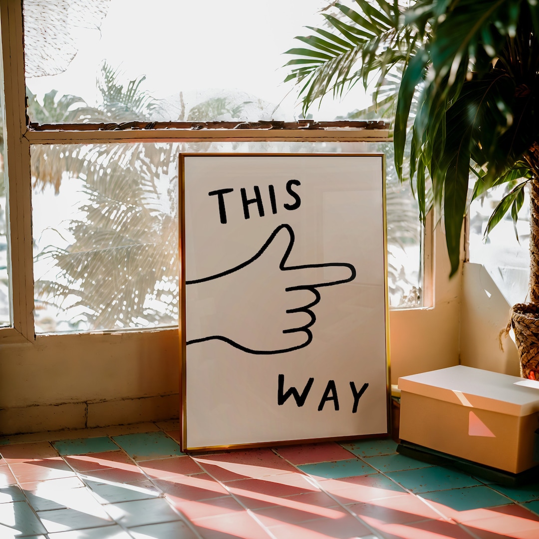 This Way (pointing Right) UNFRAMED Print | Hand Pointing Finger Poster ...