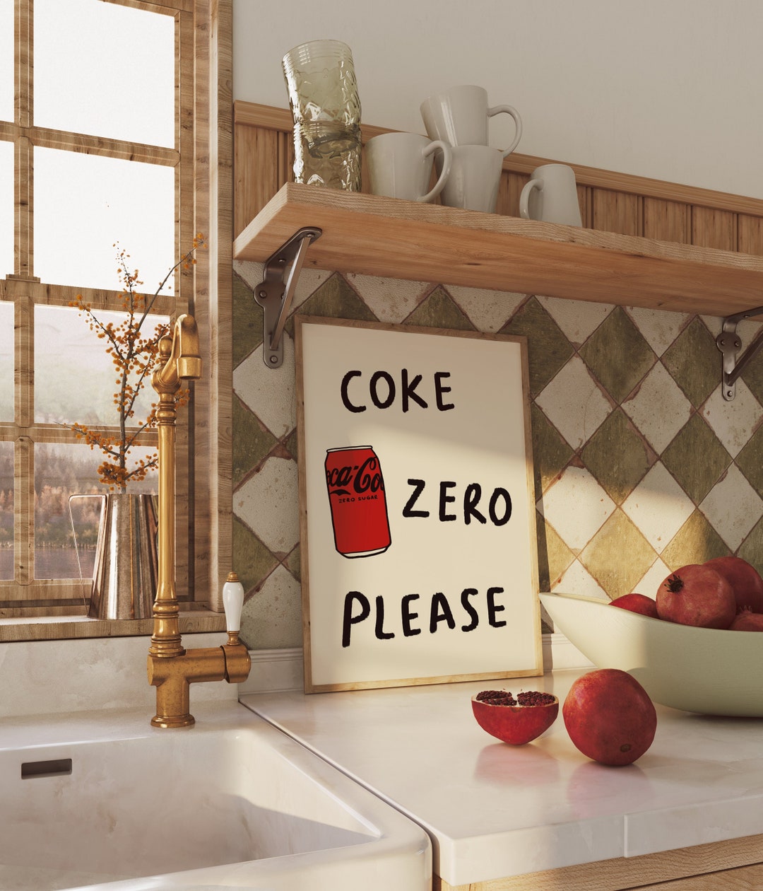 Coke Zero Please UNFRAMED Print | Kitchen Wall Art Kitchen Decor ...