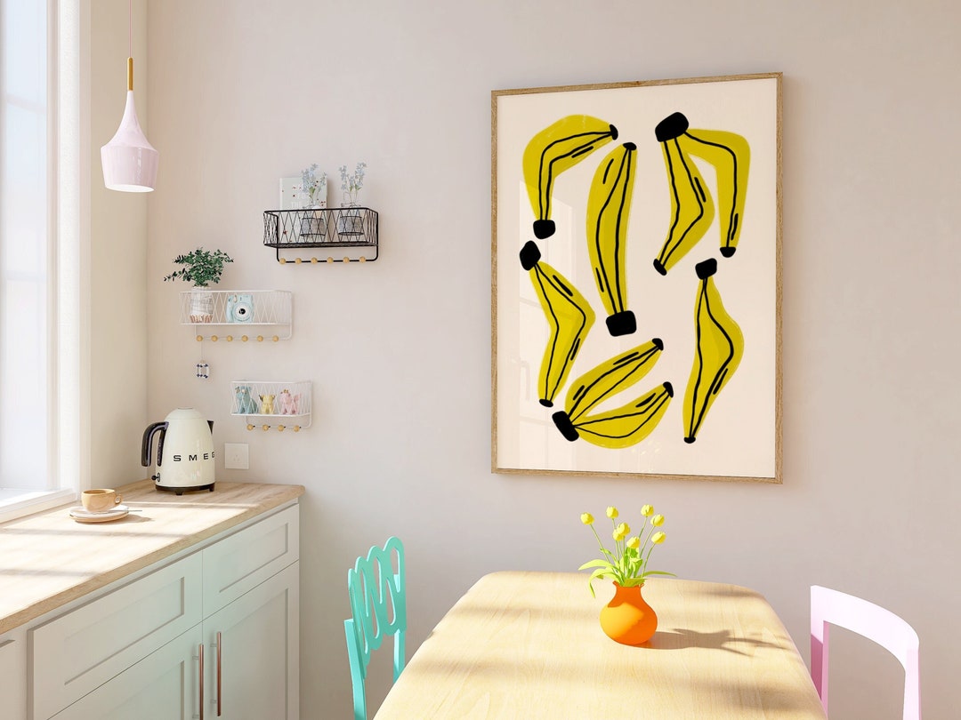 Banana UNFRAMED Print | Banana Poster Fruit Poster Prints Kitchen Print ...