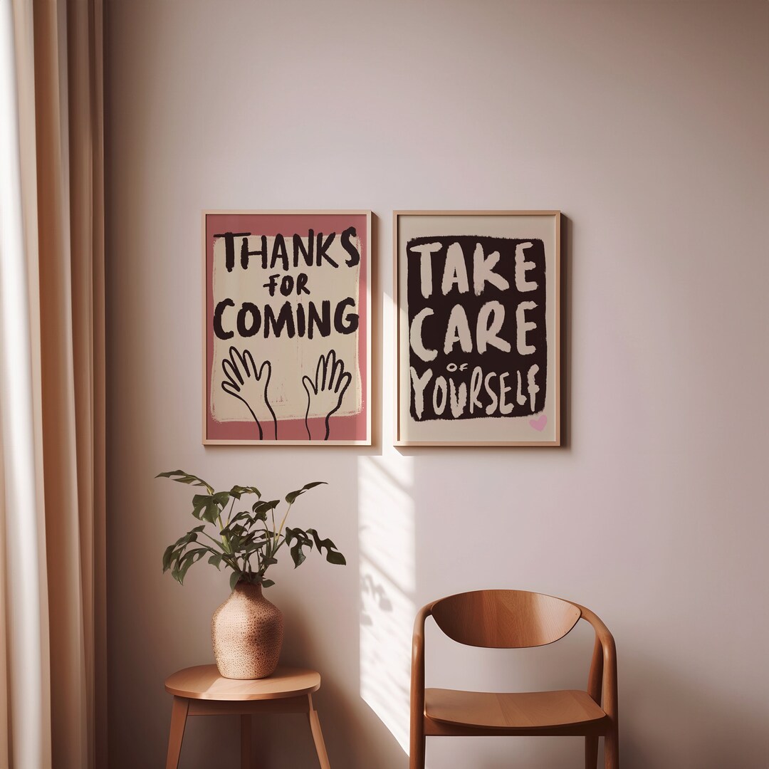 Thanks for Coming UNFRAMED Print | Hallway Posters Handwritten Wall Art ...