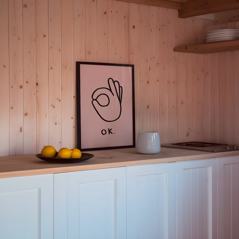 OK UNFRAMED Print | OK Hand Gesture Poster Eclectic Prints Art for ...