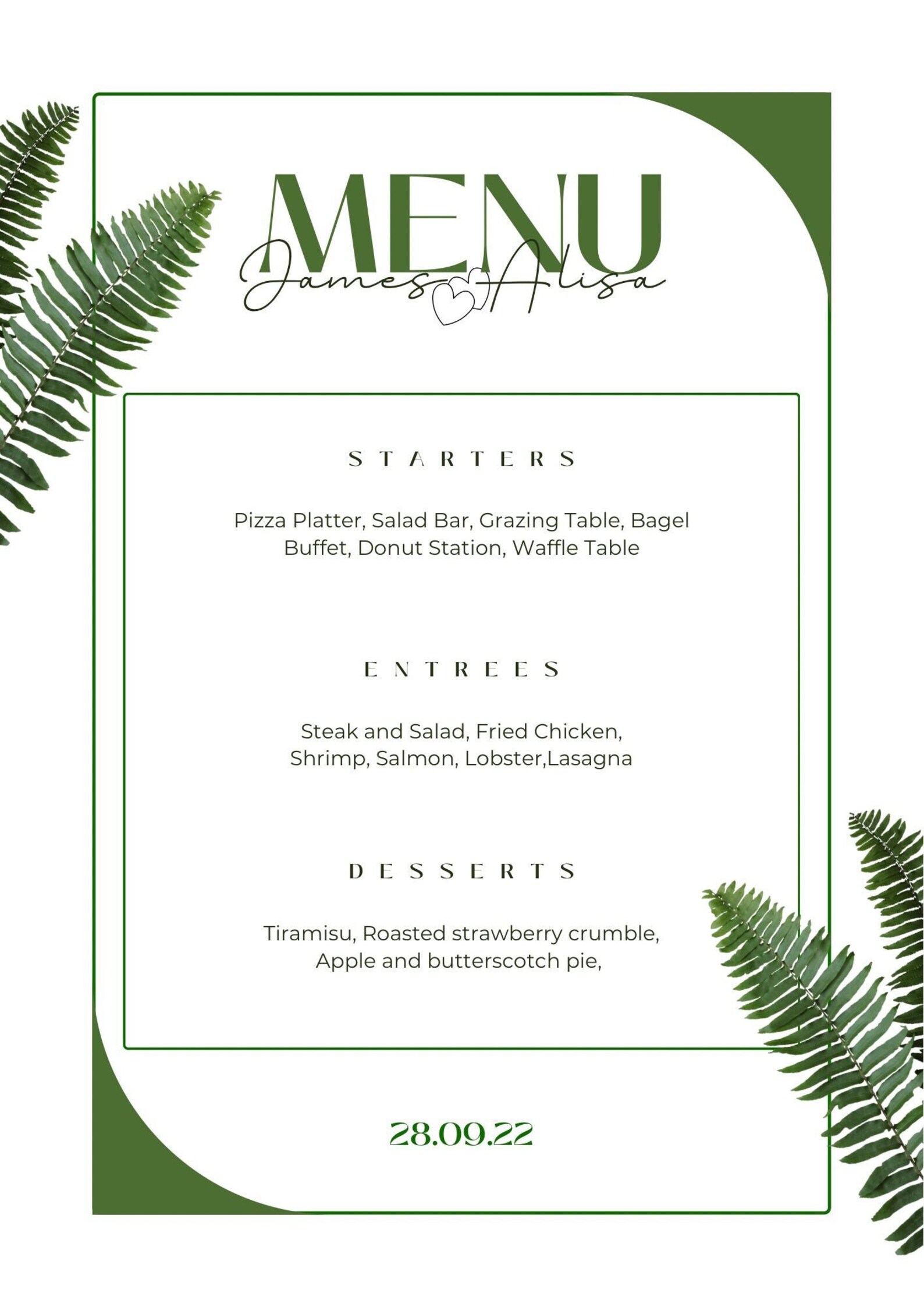 Menu Ideas - Etsy