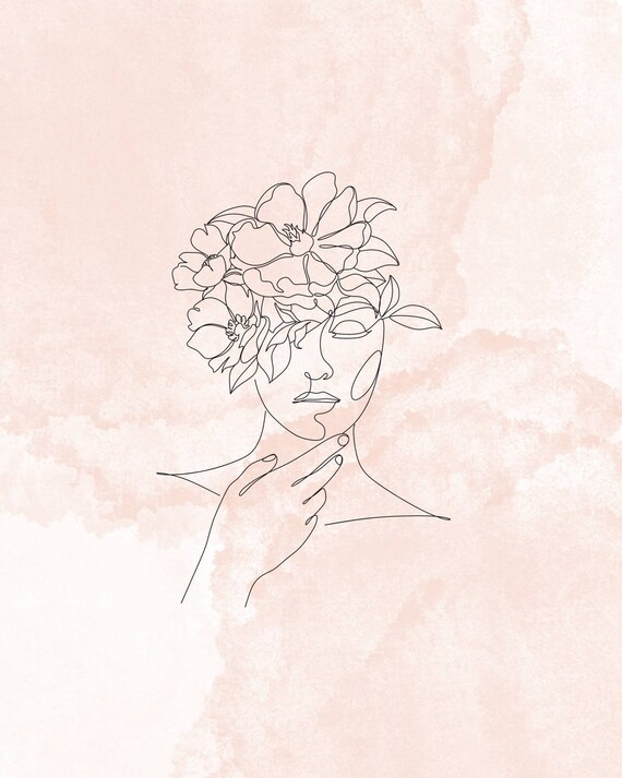 Line Drawing Art Decor Printable Watercolor Line Art Print - Etsy