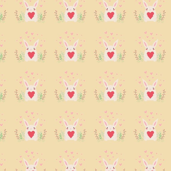 Digital Rabbit Pattern Rabbit Wallpaper Kids Bedroom PNG - Etsy