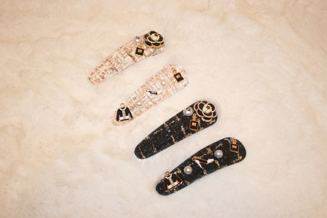 Classy and Trendy Set of 4 Tweed Hair Clips by Too...cute Monica's Shop ...